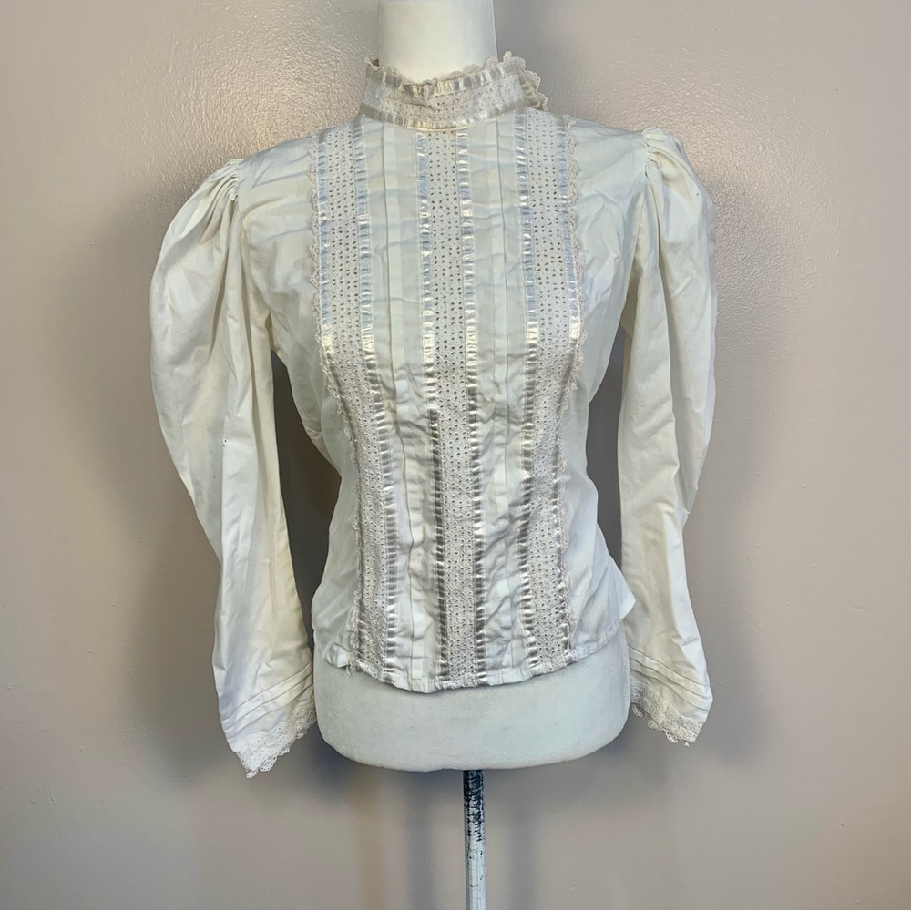 Gunnies Jessica Vintage 70s Ribbon Crochet Panel Puff… - Gem